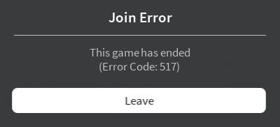 Roblox Error Code 517? Join Error Fixed in Easy Ways [2023]