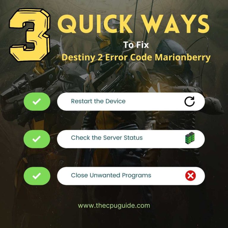 9 Working Fixes: Destiny 2 Error Code Marionberry [2026]