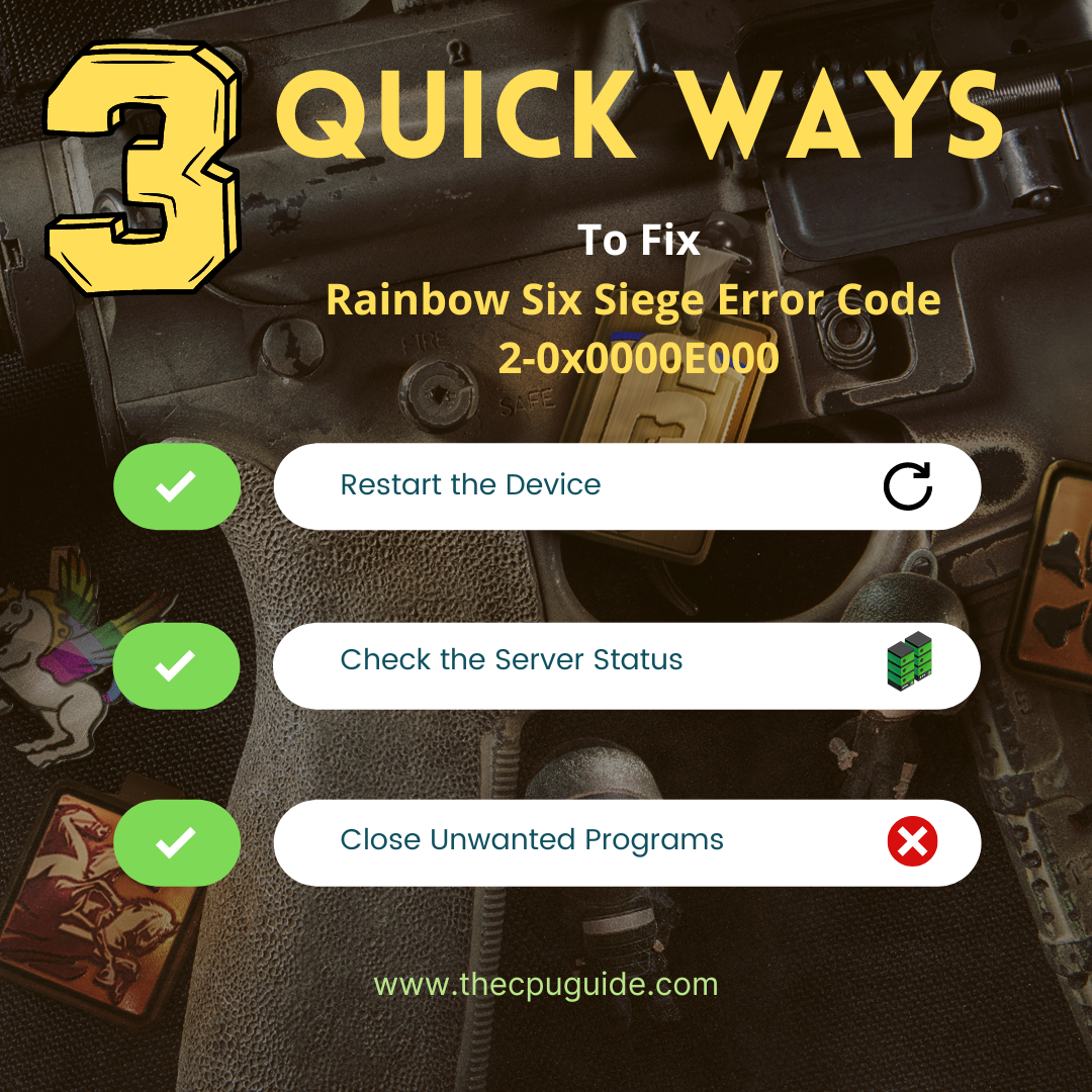 9 Fixes: Rainbow Six Siege Error Code 2-0x0000E000 [2025]